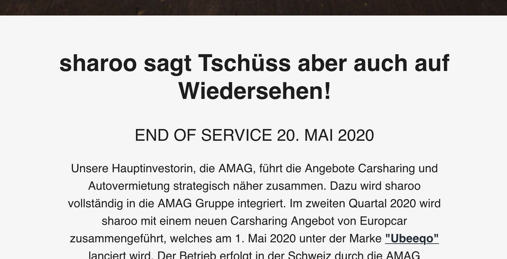 Sharoo gibt auf - neue Mobility Konkurrenz in den Startlöchern